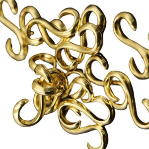 Gold S-hook Clasp - Jewelry Making Supplies - Chain Findings - Simple ...