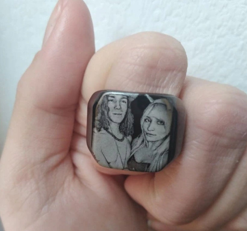 Personalized Engraved Photo Ring Custom Mens Signet Ring - Etsy