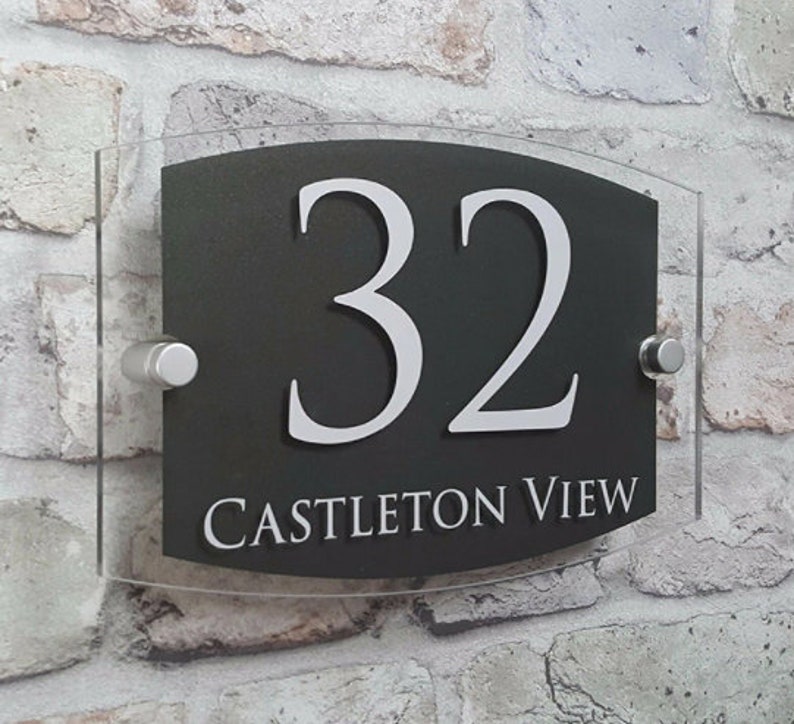 Custom Address Plaque Modern House Number Sign - Etsy