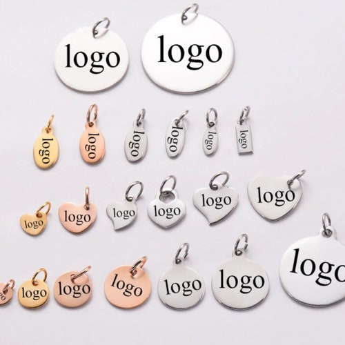 50 Custom Stainless Steel Charm Gold Silver Personalized - Etsy