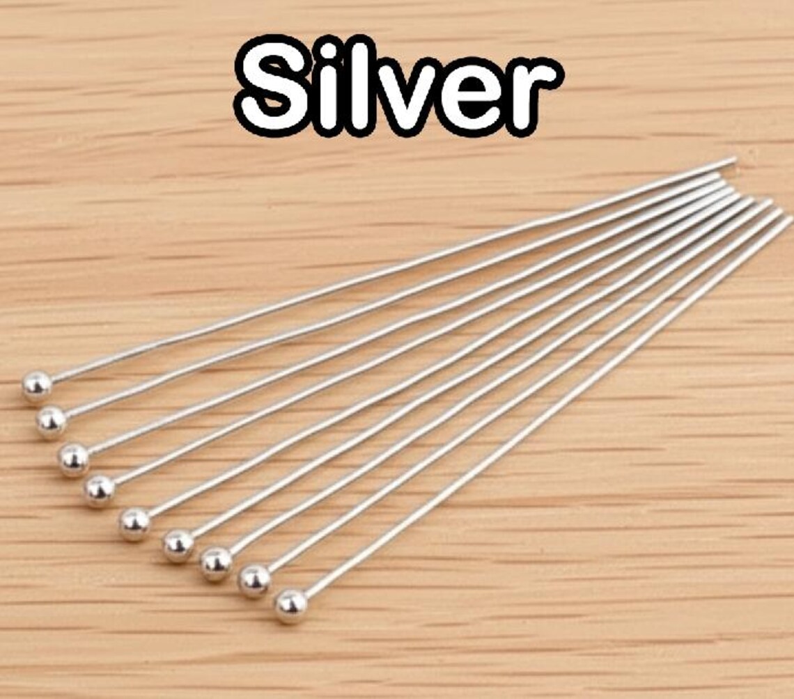 200 Ball Head Pins - Gold Silver Bonze Black - Jewelry Findings - Gold ...