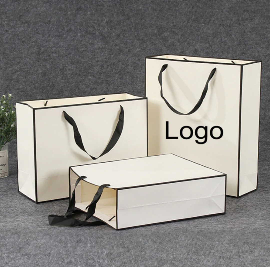 10 Pcs Custom Shopping Bags With Logo for Boutique Personalized Plastic ...