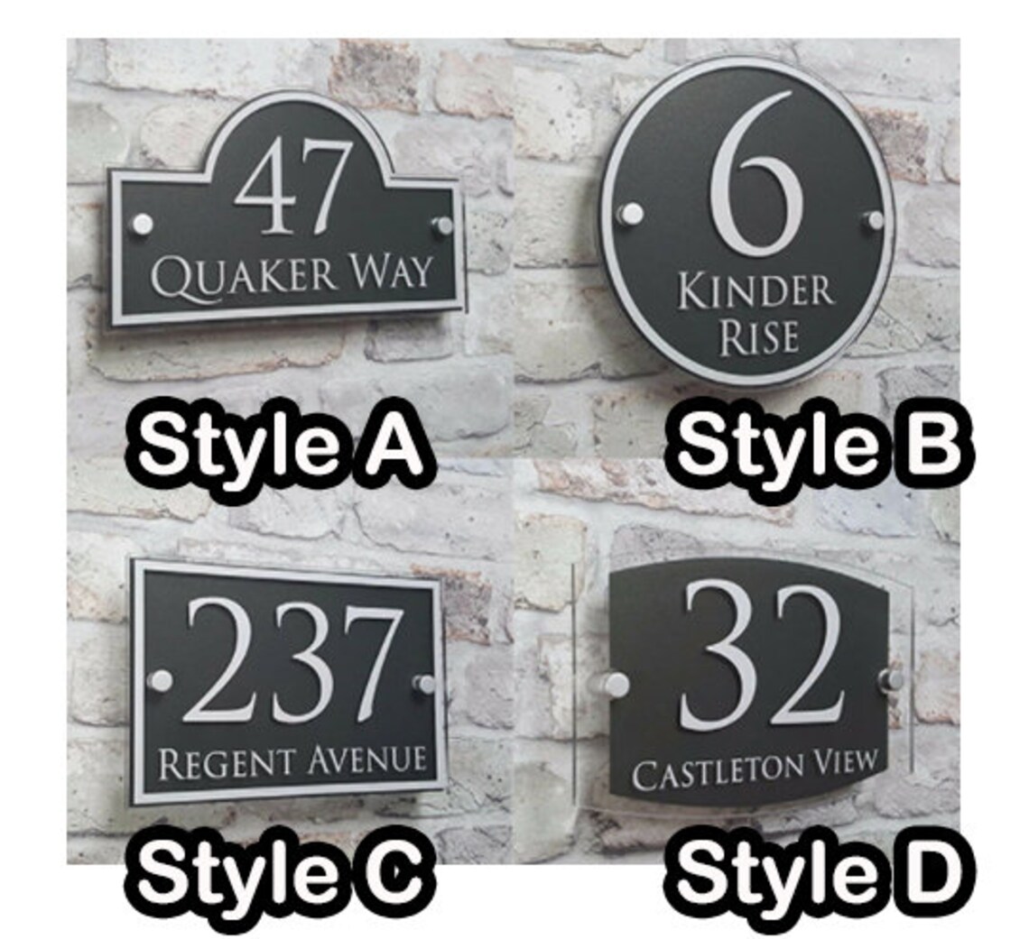 Custom Address Plaque Modern House Number Sign - Etsy