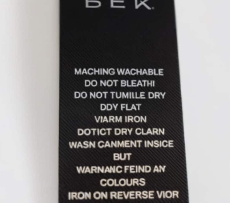 1000 Custom Clothing Labels - Washing Instructions Fabric Sew in Sew on ...