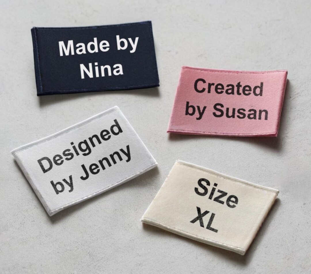 Custom Clothing Labels - Fabric Sew in Sew on Labels - Big Personalized ...