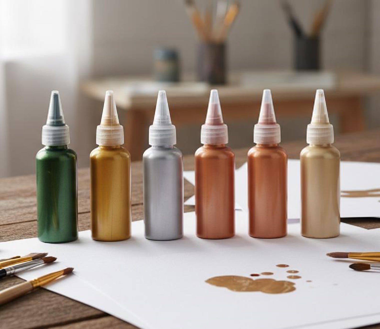 Metallic Paint - Metallic Acrylic Paint - Gold Silver Green Red ...