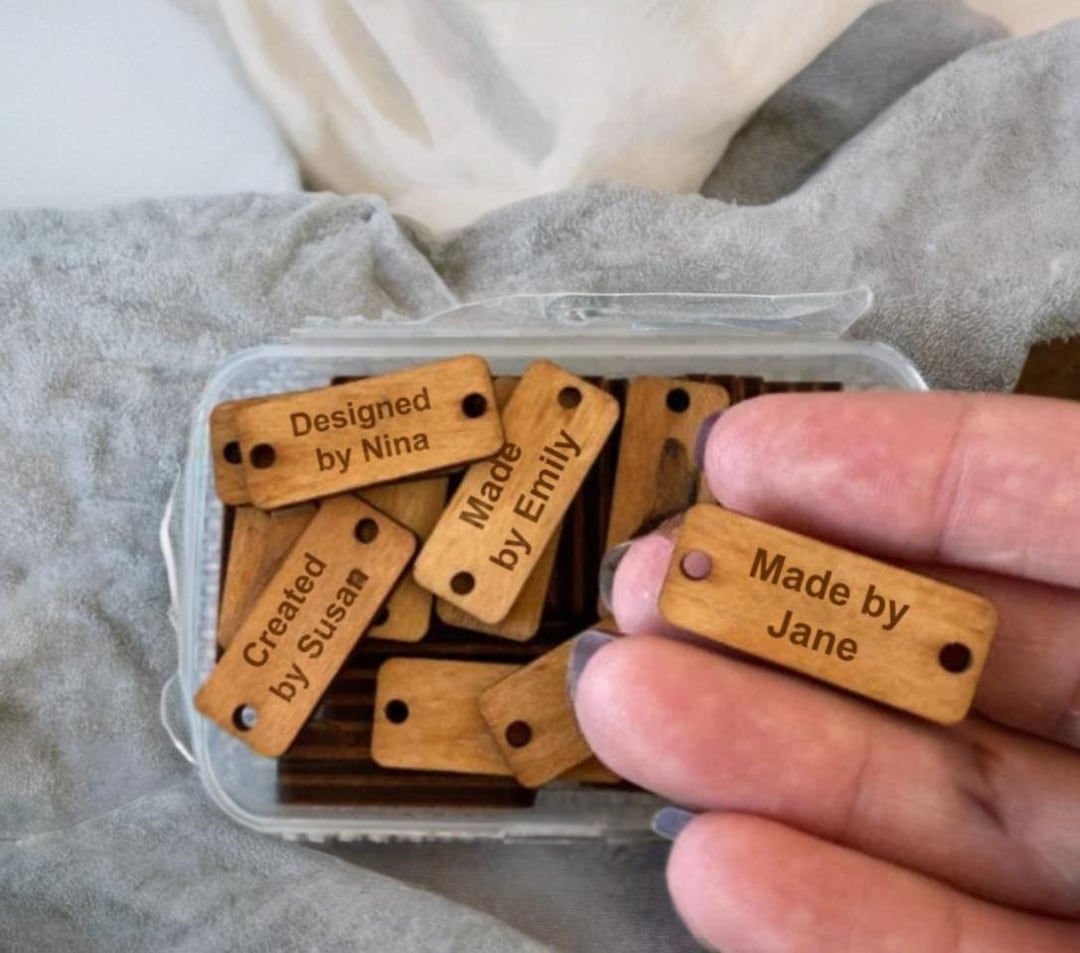 Custom Wooden Tags for Handmade Items - Personalized Wooden Labels for ...
