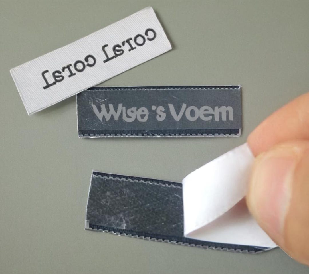 1000 Pcs Custom Self Adhesive Clothing Labels - Personalized Text Logo ...
