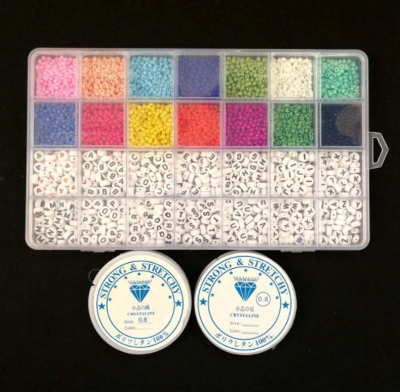 DIY Beads Kit Beading Alphabet Letters for Name Bracelets - Etsy