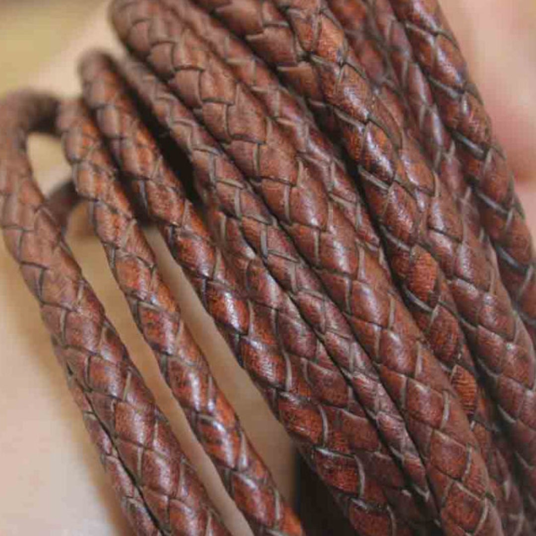 Cowhide Leather Cord - 3mm 4mm 5 Mm - 1 Meter - Bolo Braided, Hunter ...