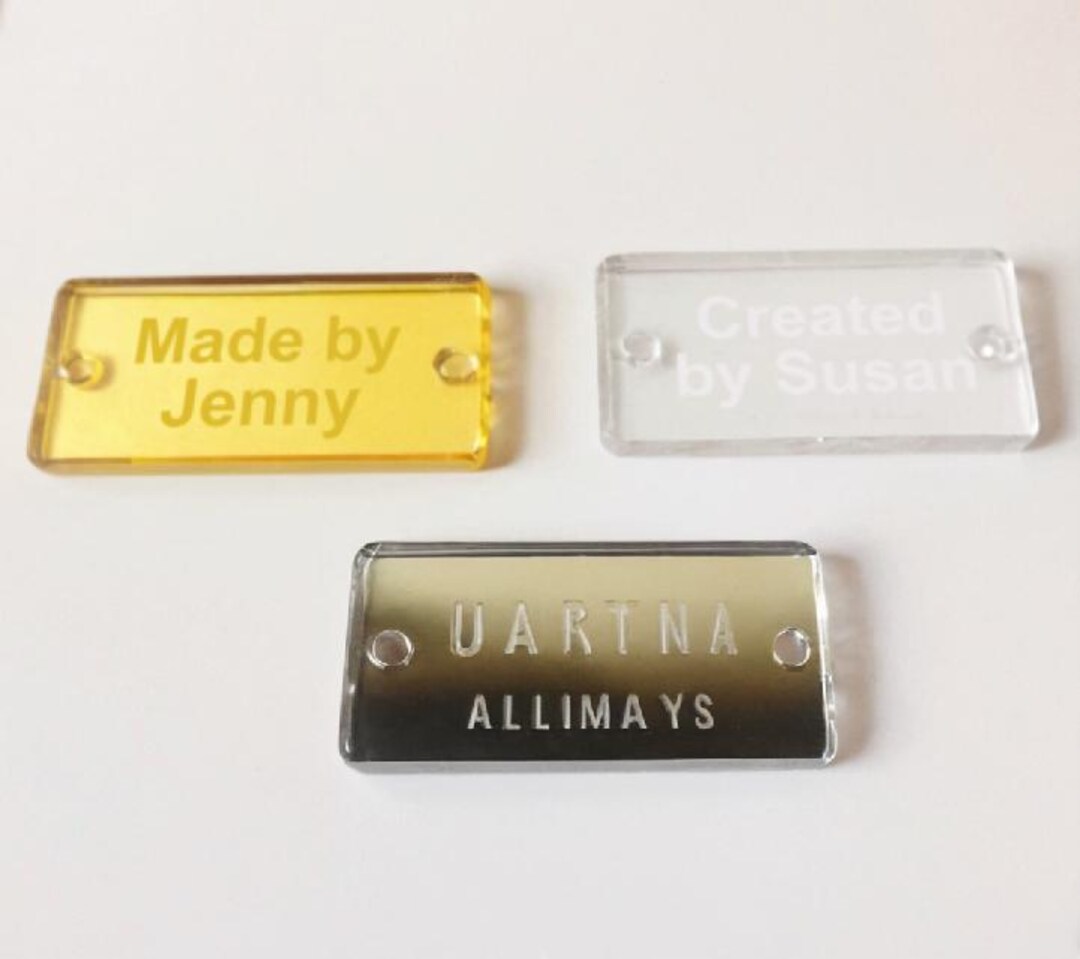 Custom Acrylic Tags for Handmade Items - Personalized Labels for ...