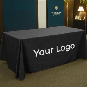 Custom Logo Tablecloth - Personalized Table Cloth With Logo - Table Runner - Table Cover - Trade ...