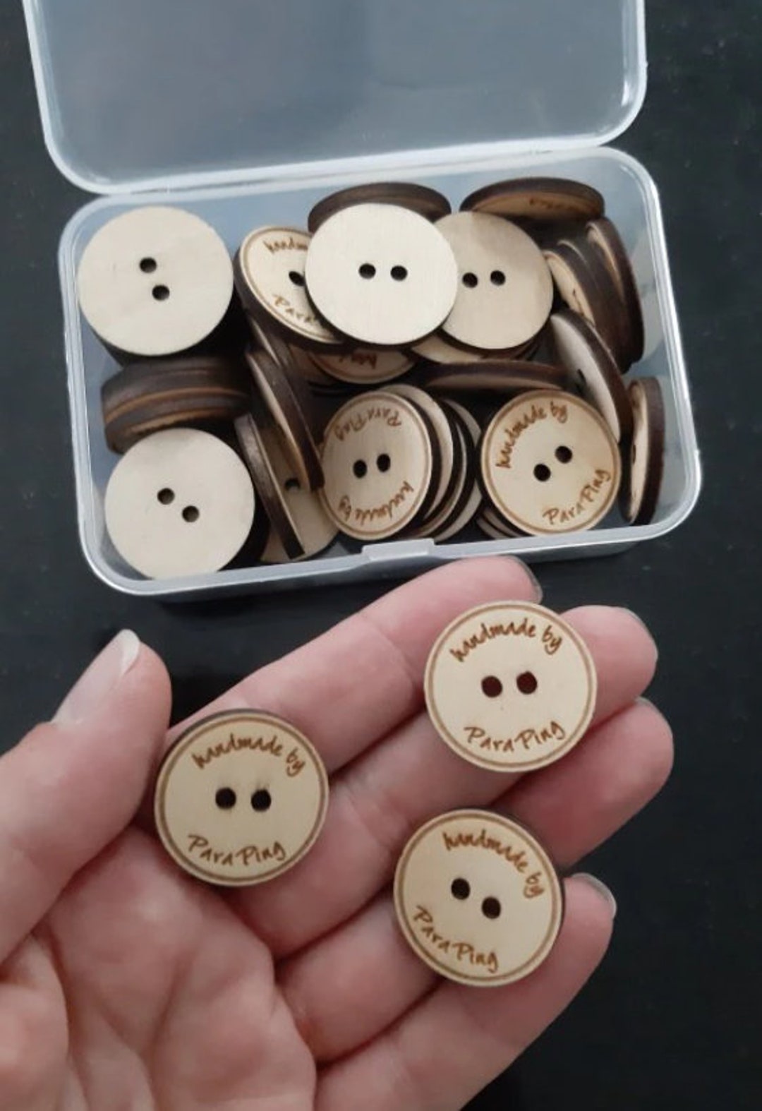 Custom Wood Buttons - Personalized Wooden Buttons - Clothing Labels - 2 ...