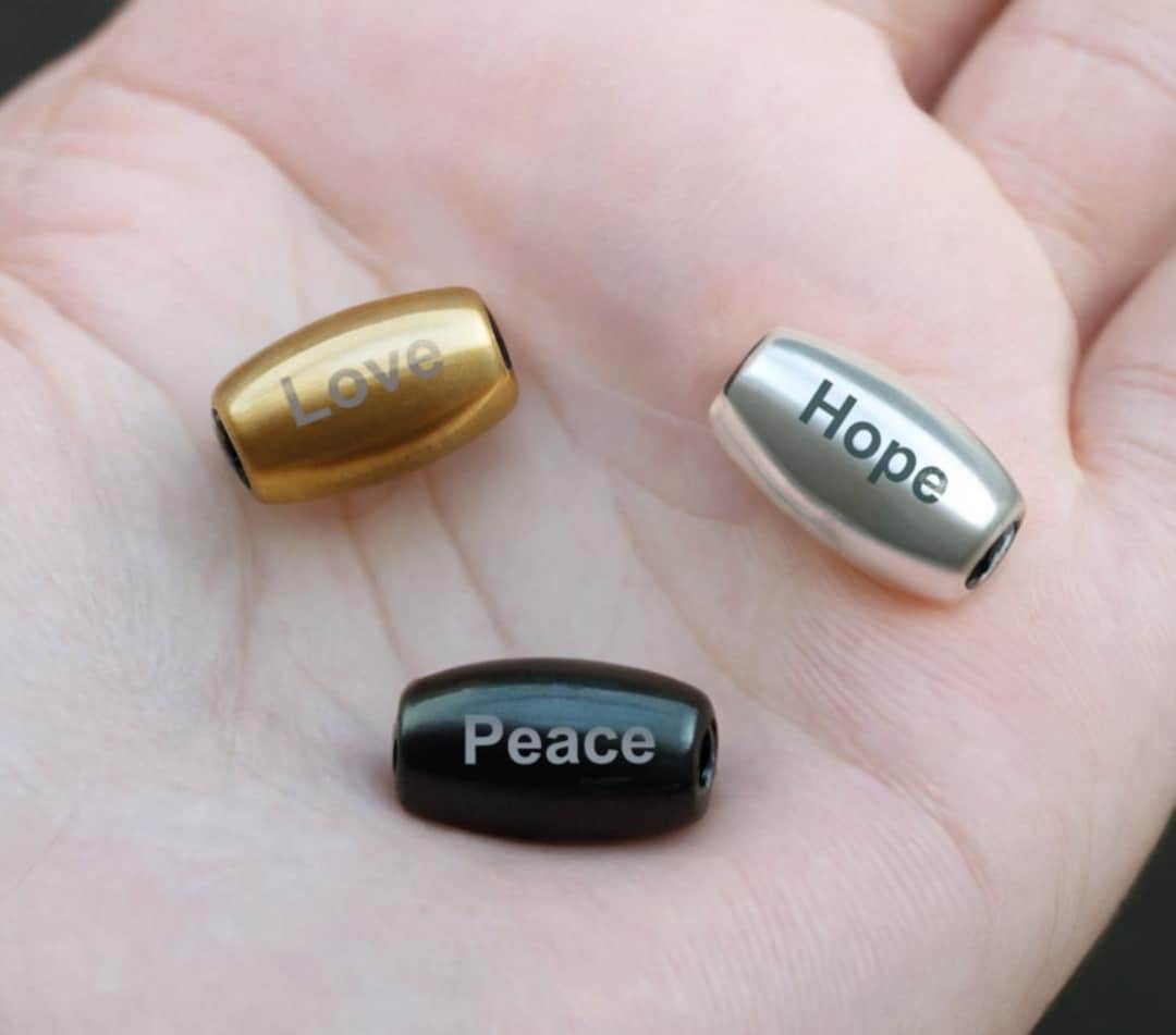 Custom Spacer Beads - Personalized Beads - Engraved Beads - Stainless ...