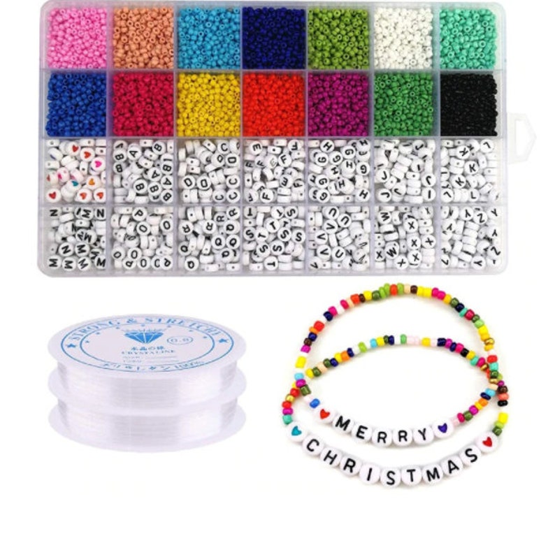 DIY Beads Kit Beading Alphabet Letters for Name Bracelets - Etsy