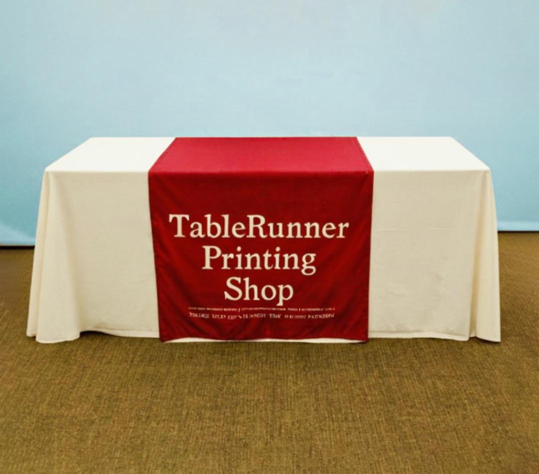 Custom Table Runner, Personalized Table Banner With Business Logo Name ...