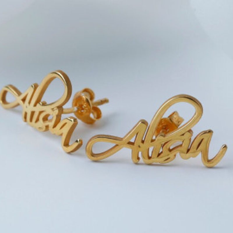 Custom Name Earrings - Etsy