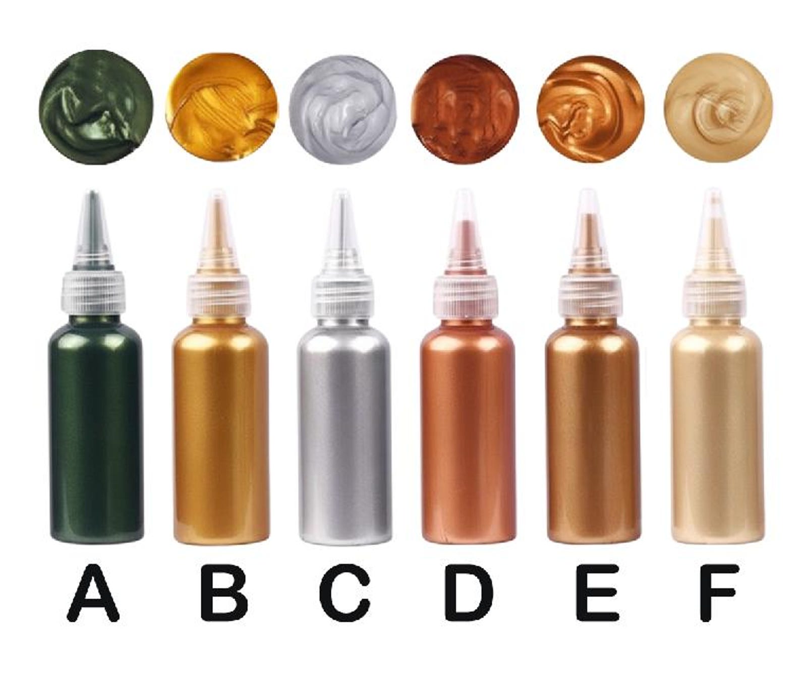 Metallic Paint - Metallic Acrylic Paint - Gold Silver Green Red ...