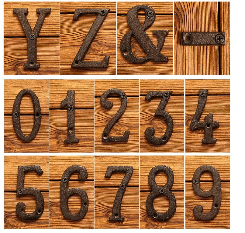 Black Metal Letters Modern House Numbers Metal Numbers - Etsy