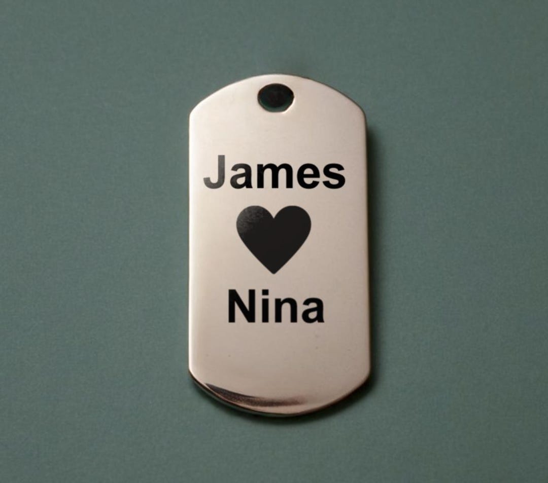 20 Pcs Custom Dog Tag Charm - Personalized Laser Engraved Stainless ...