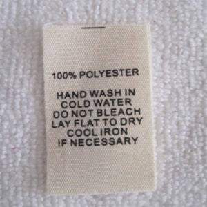 1000 Custom Clothing Labels Cotton Washing Instructions Fabric Sew in ...