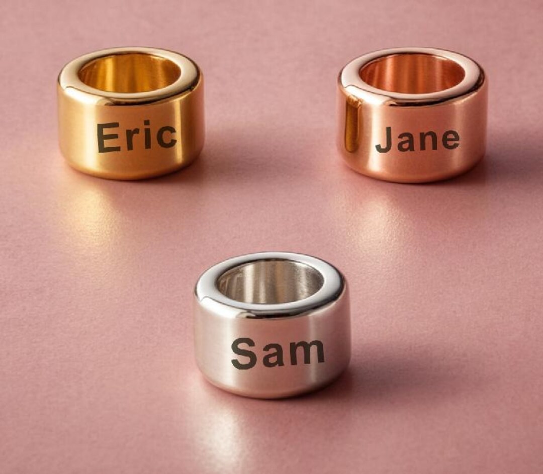 Engraved Beads - Personalized Beads - Custom Spacer Beads - Stainless ...