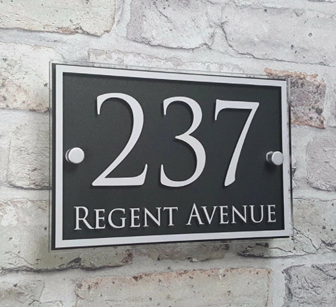Custom Address Plaque Modern House Number Sign - Etsy