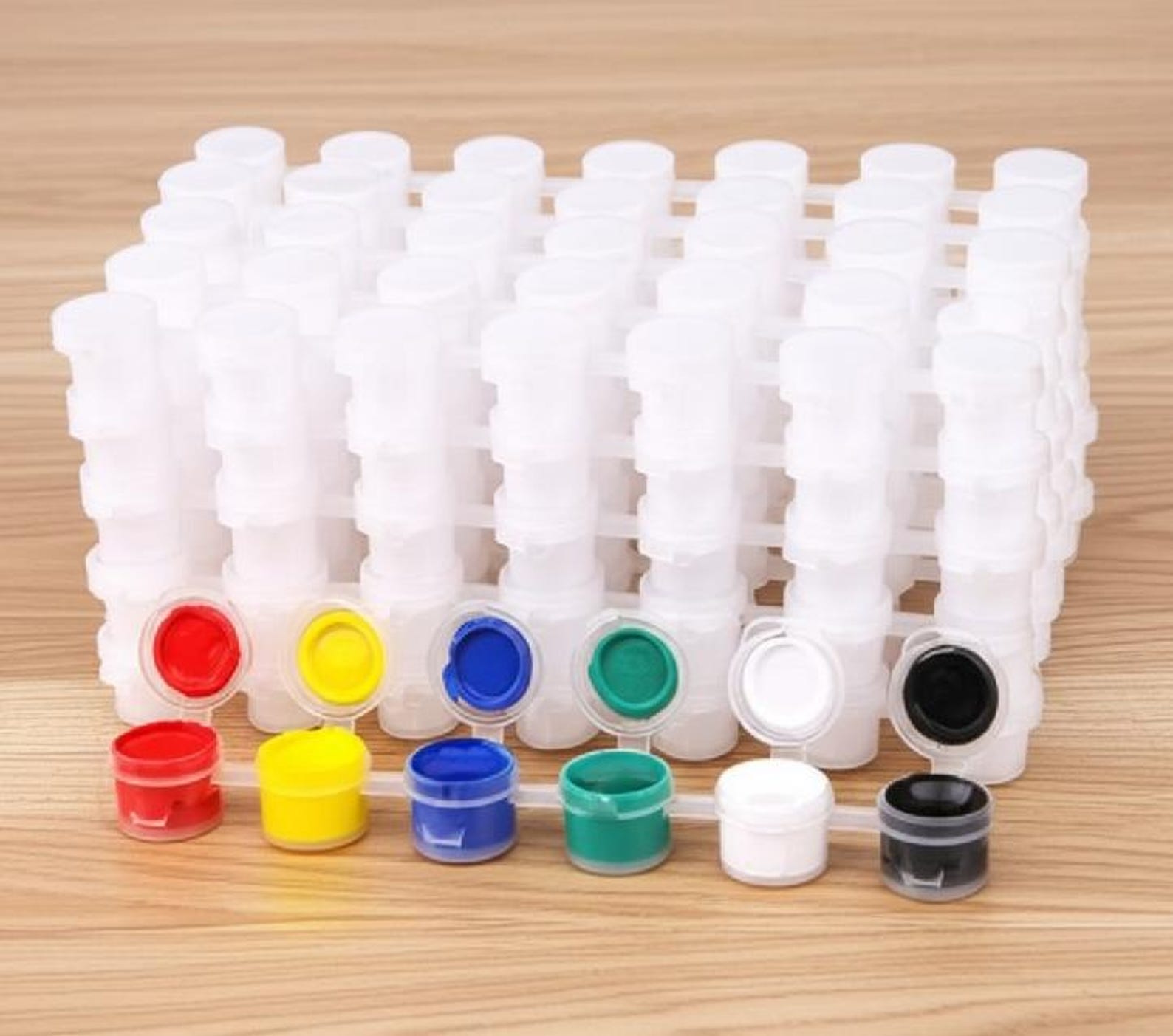 50 Pcs Paint Pot Strips, 3ML, 6 Pot Strips, Empty Paint Pots, Bulk ...
