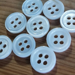 10 Pcs Pearl Shell Buttons - Pearl Sewing Buttons - Round Buttons With ...