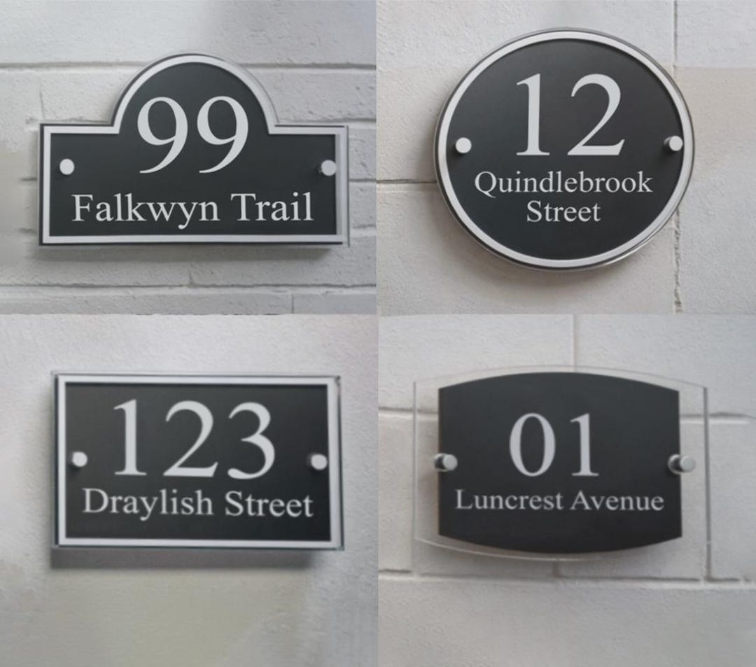 Custom Address Plaque - Modern House Number Sign - Personalized House ...