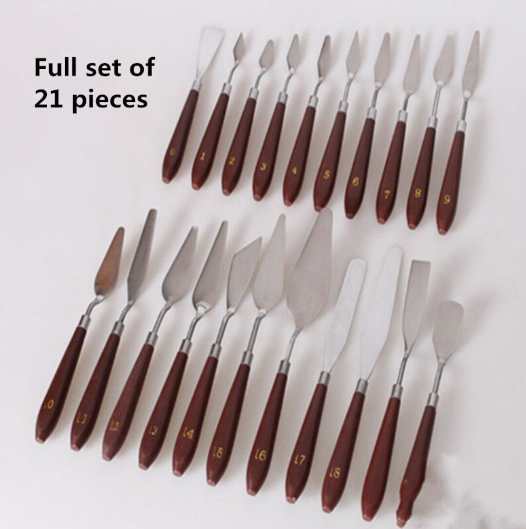 21 Pcs Oil Painting Palette Knife Set - Canvas Painting Artist Knives ...