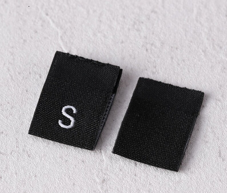 100 White Black Clothing Size Labels Woven Size Tag - Etsy