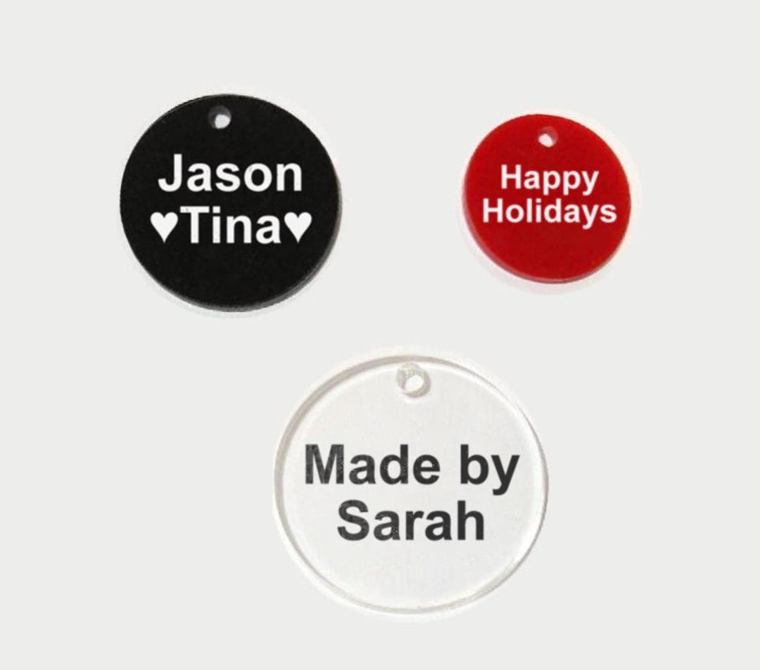 25 Custom Acrylic Charm, Personalized Pendant, Logo Round Charm, Laser ...