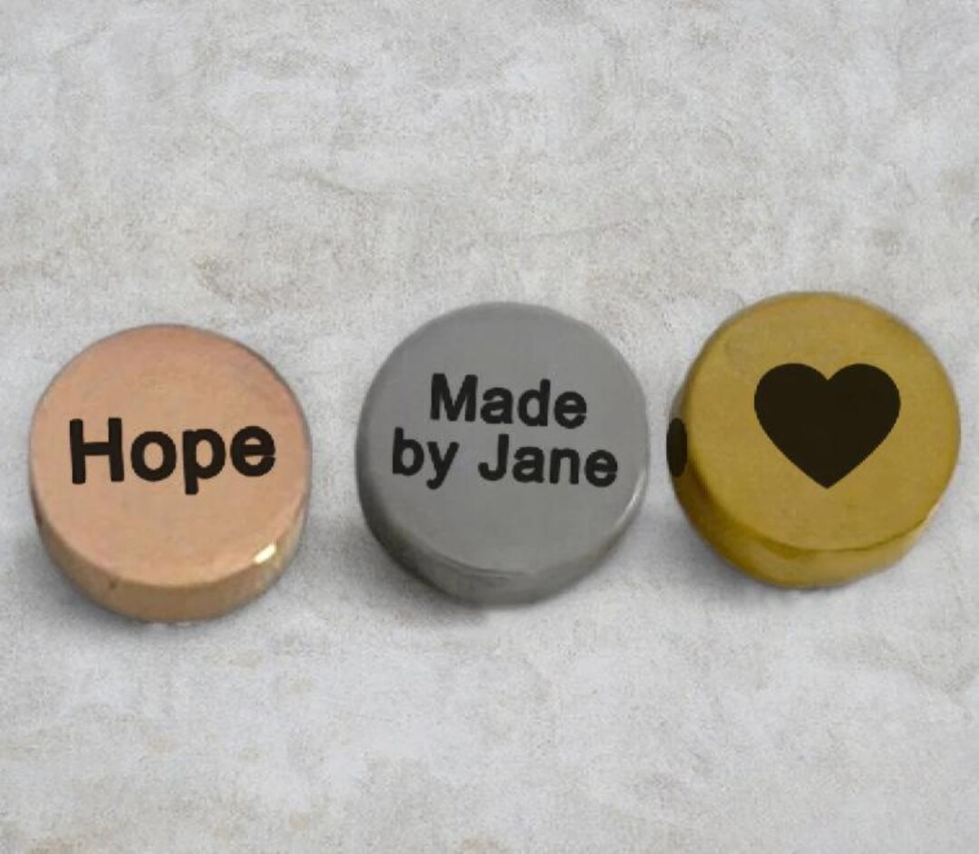 50 Custom Engraved Spacer Beads - Personalized Beads - Stainless Steel ...