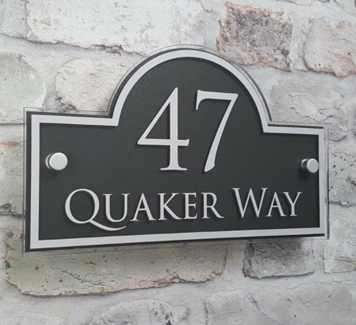 Custom Address Plaque Modern House Number Sign - Etsy