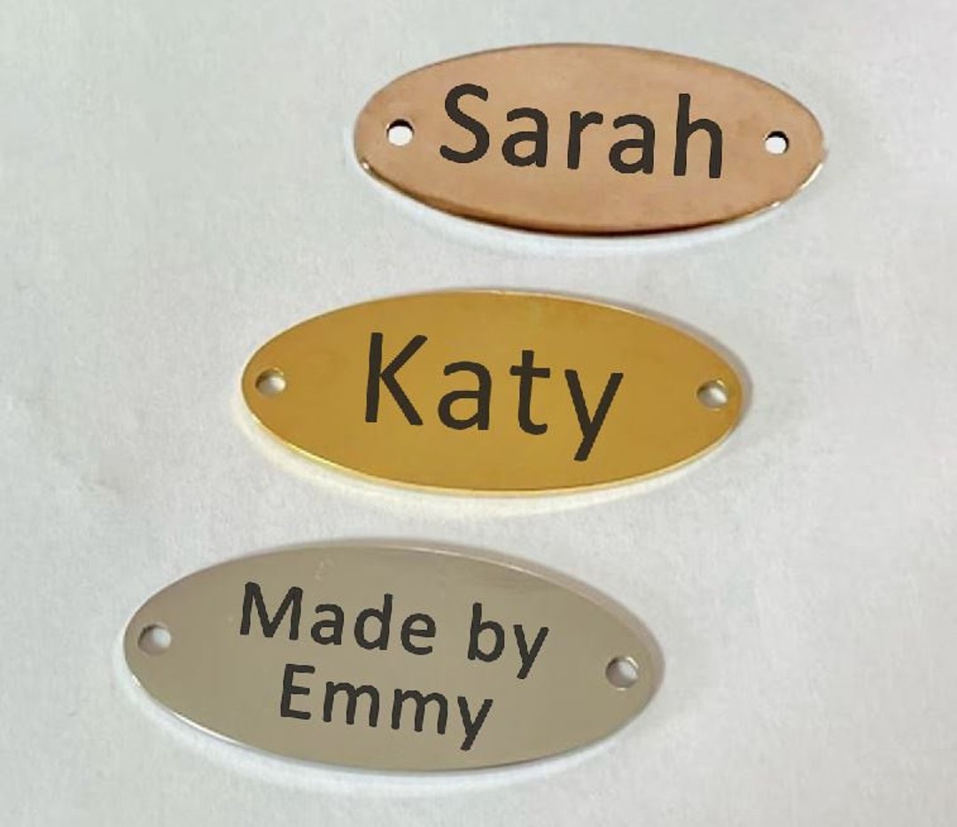 50 Personalized Laser Engraved Tag With Logo , Custom Clothing Metal ...