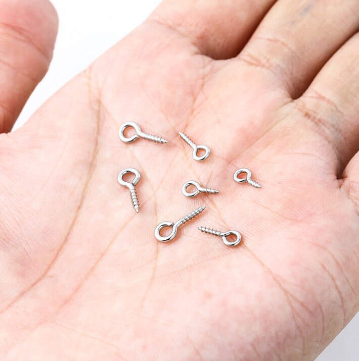 100 Screw Eye Bails Silver Plated 4x8 Mm 4x10 Mm 5x12 Mm - Etsy