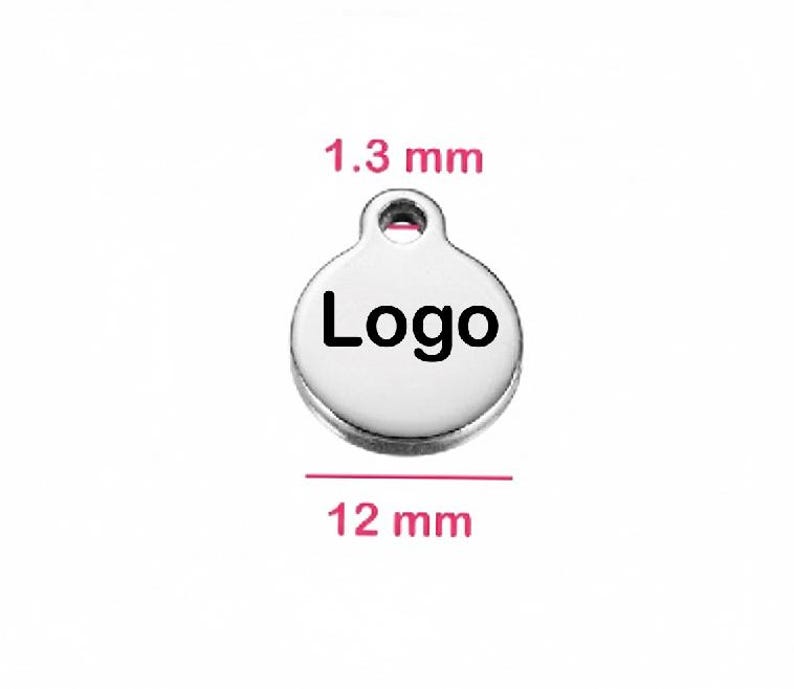 50 Custom Stainless Steel Charm, Gold Silver Personalized Charm, Logo ...