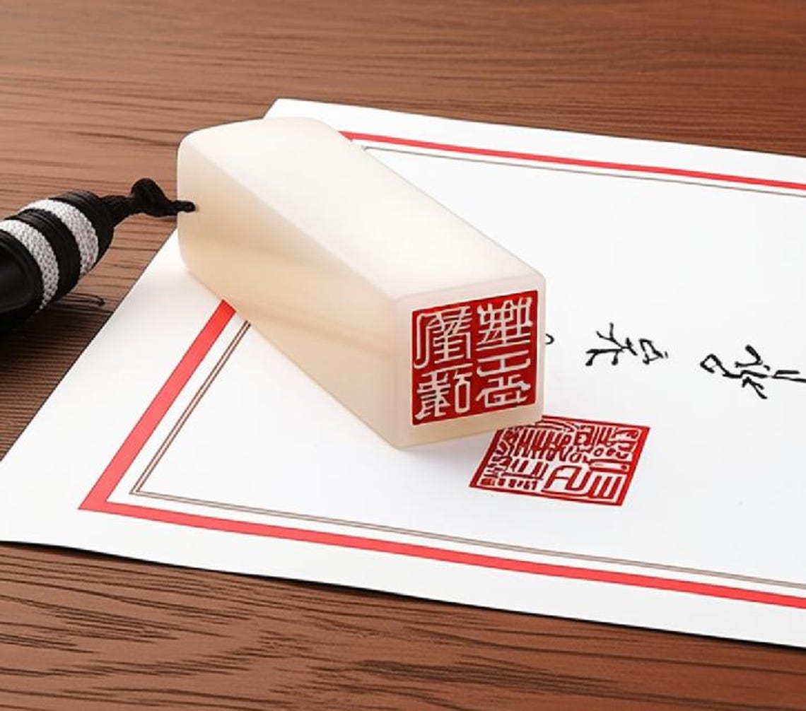 Custom Square Japanese Hanko Chop - White Japanese Name Stamp - Chinese ...