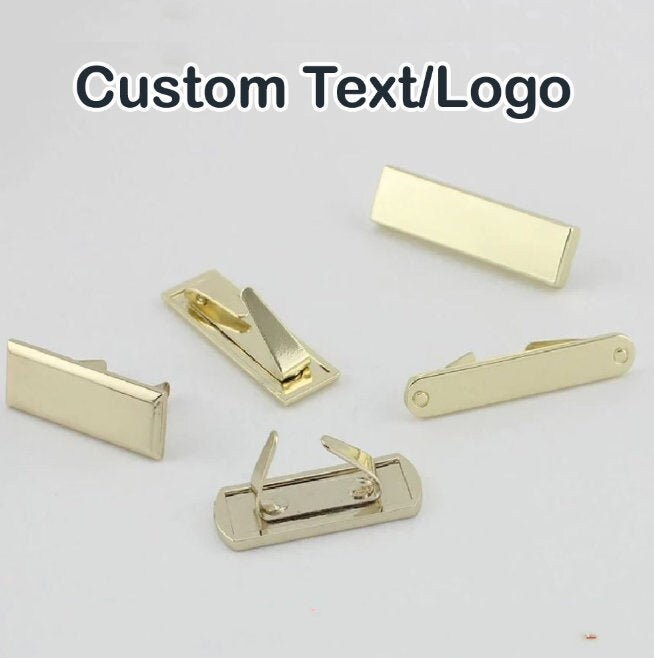 Custom Purse Bag Label Gold Black Silver Metal Blank Rectangle - Etsy