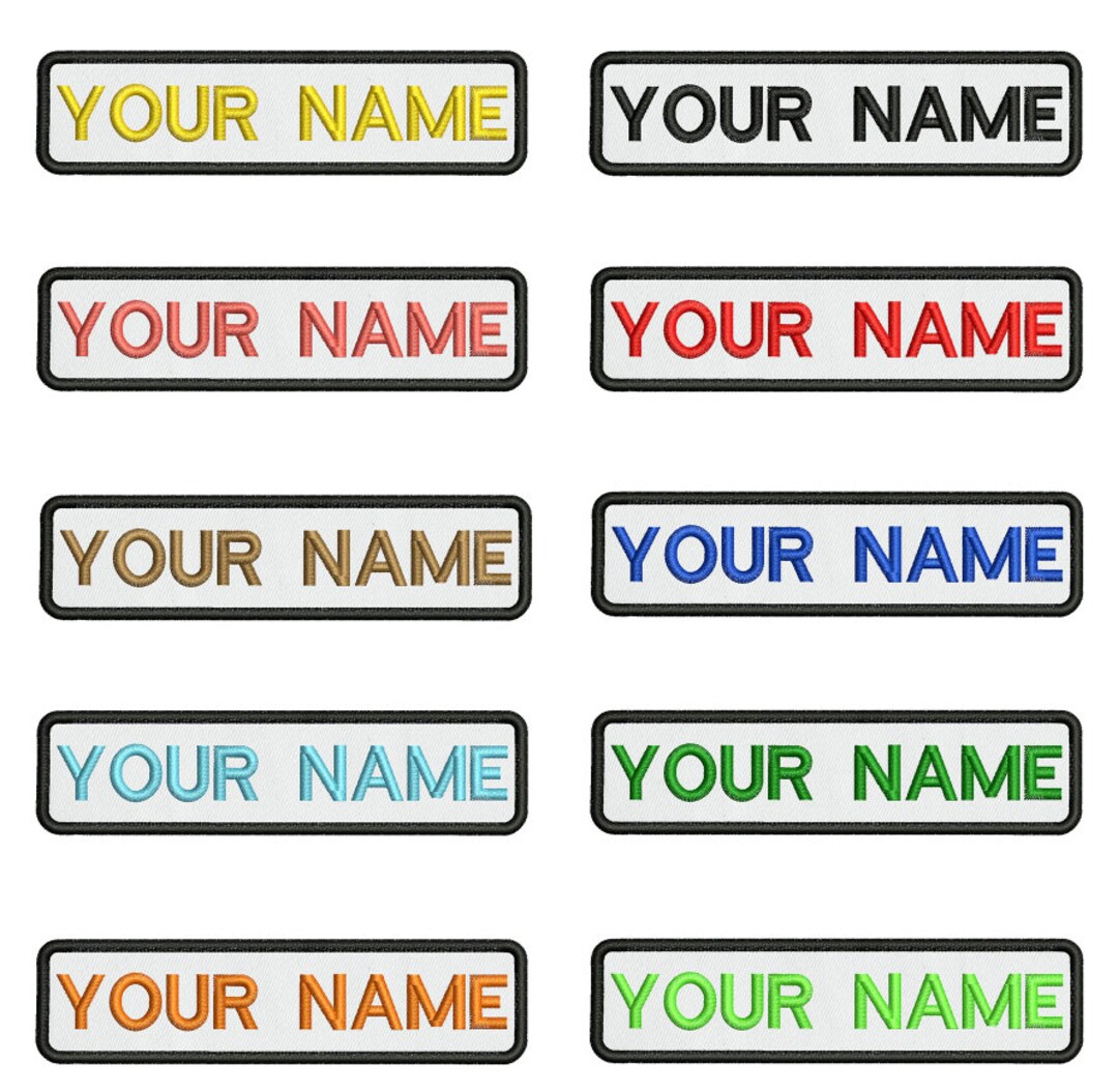 Personalized Name Patch Custom Embroidered Rectangle Name Patch Sew on Iron on Biker Name Tag ...