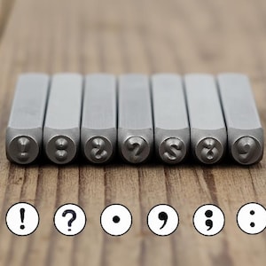 Metal Stamp, Punctuation Exclamation Question Period Full Stop Comma ...