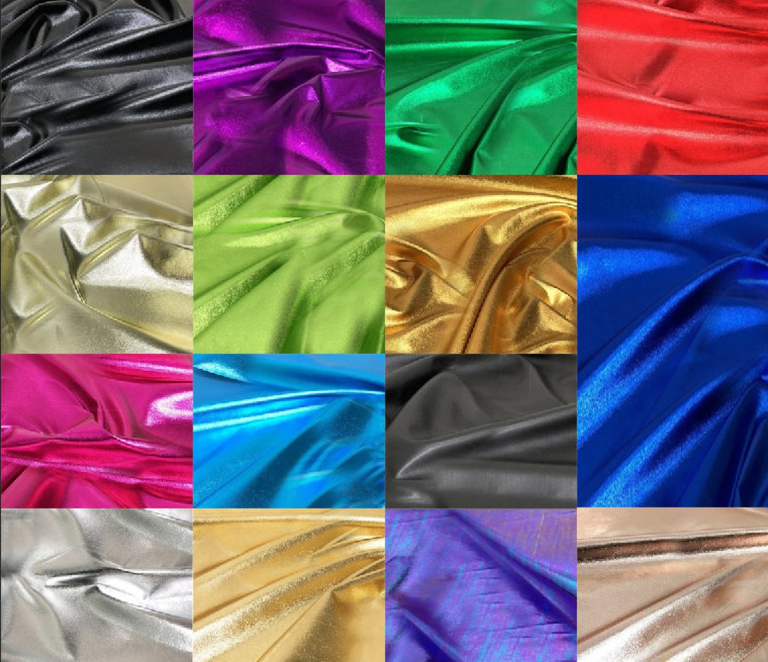 Shiny Spandex Fabric - Metallic Foil Stretch Spandex - Glossy Apparel ...