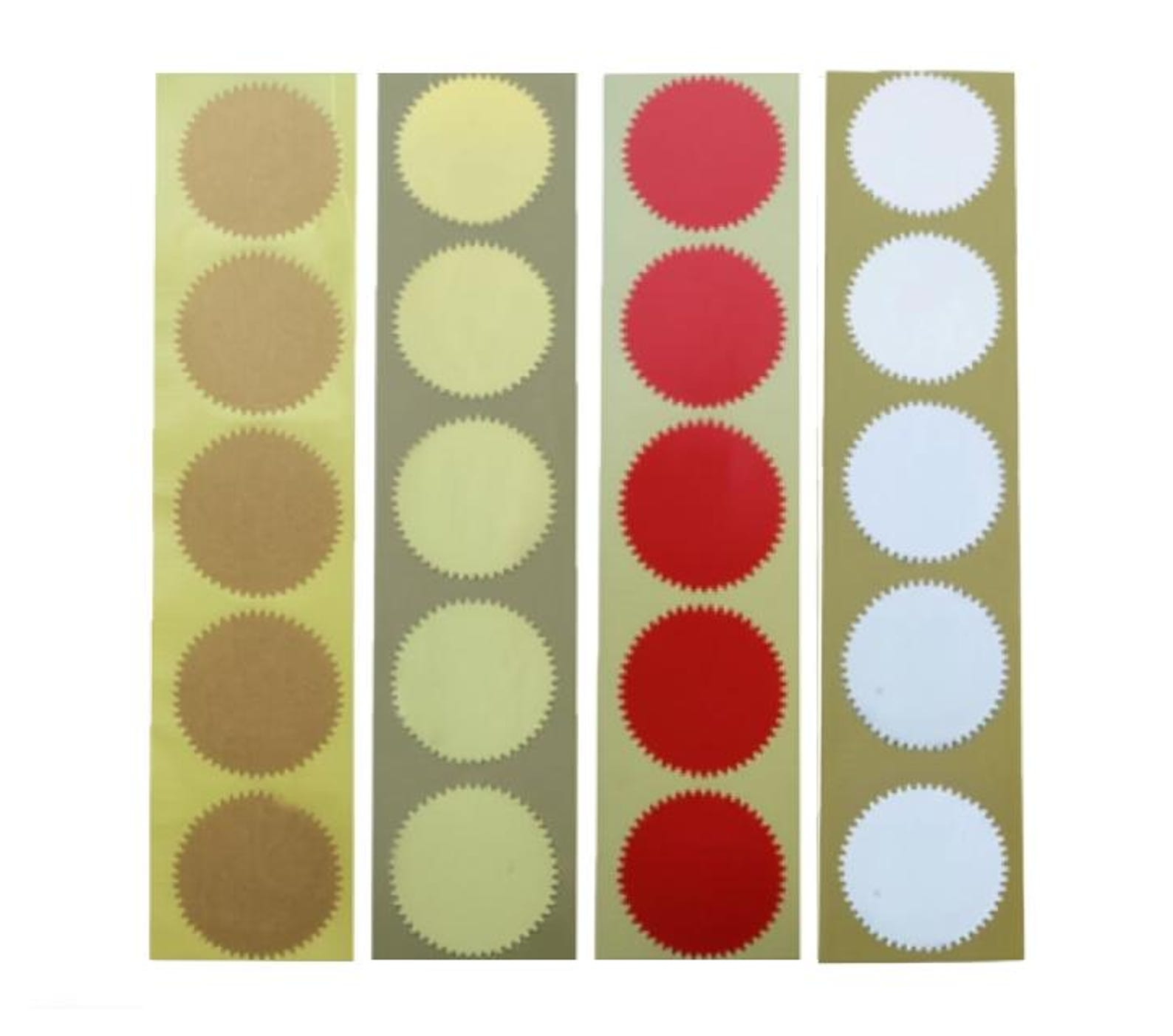 Embossing Adhesive Foil Seals - Metallic Silver Gold Red Kraft ...