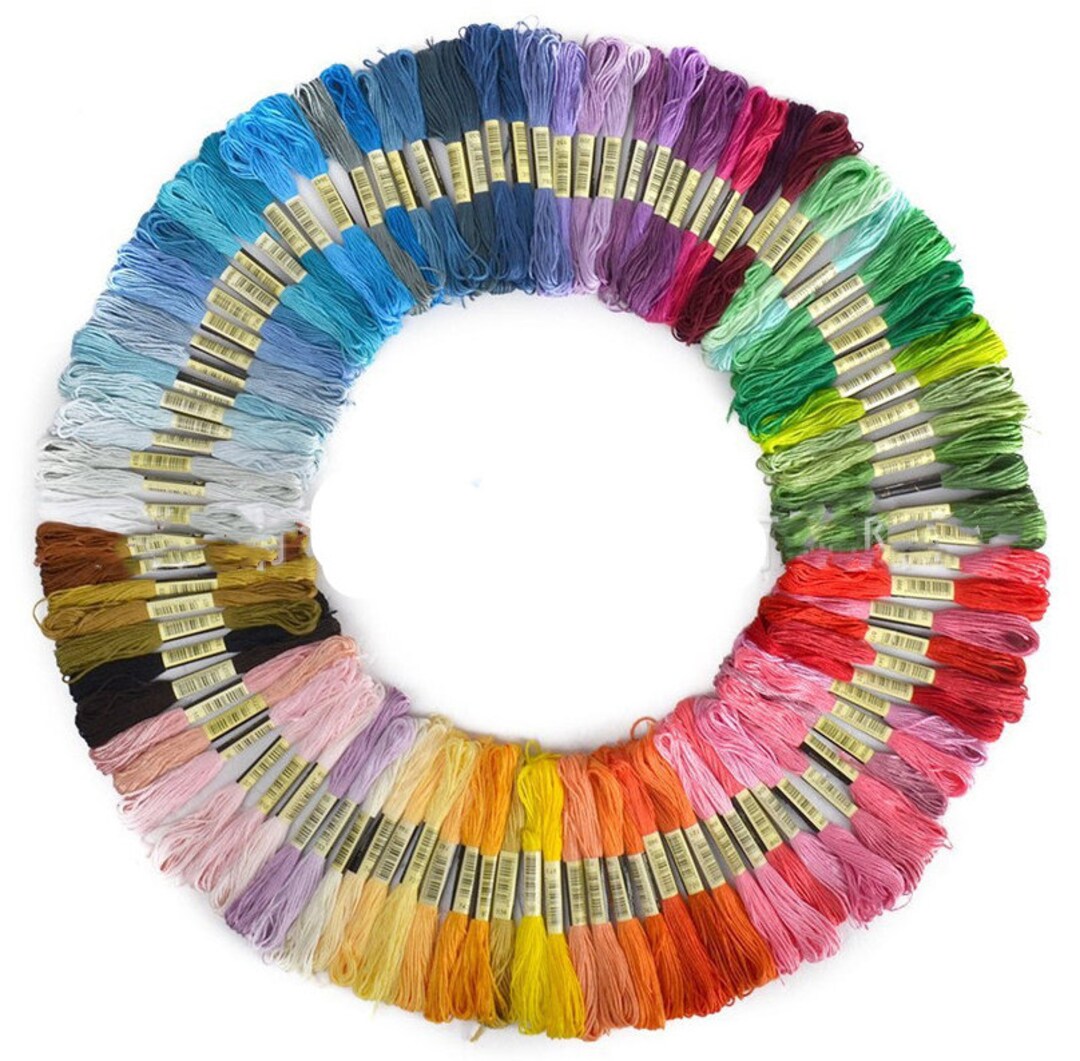 Assorted Colour Embroidery Thread Floss Skeins, Various Rainbow Colours ...