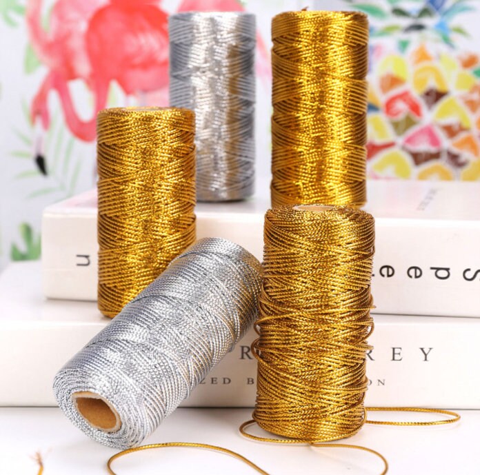 Metallic Gold Silver 1.5 Mm Premium Cord 109 Yards 100 - Etsy