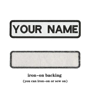 Personalized Name Patch Custom Embroidered Rectangle Name Patch Sew on Iron on Biker Name Tag ...