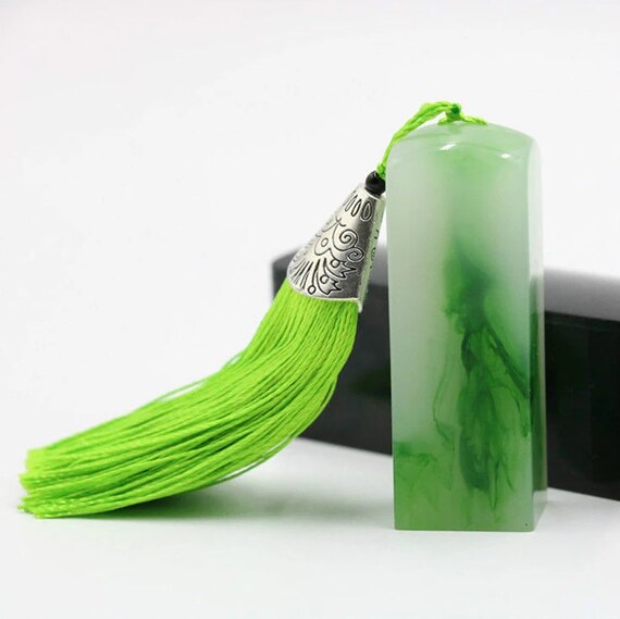 Custom Square Japanese Hanko Chop Green Personalized Chinese - Etsy