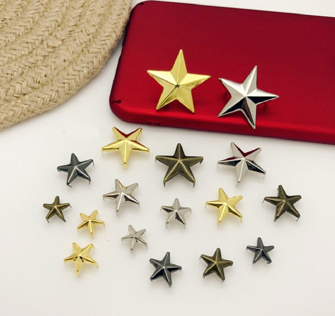 Star Stud Rivet - Bronze Gold Silver Black - DIY Rivet Shoes Bag Belt T ...