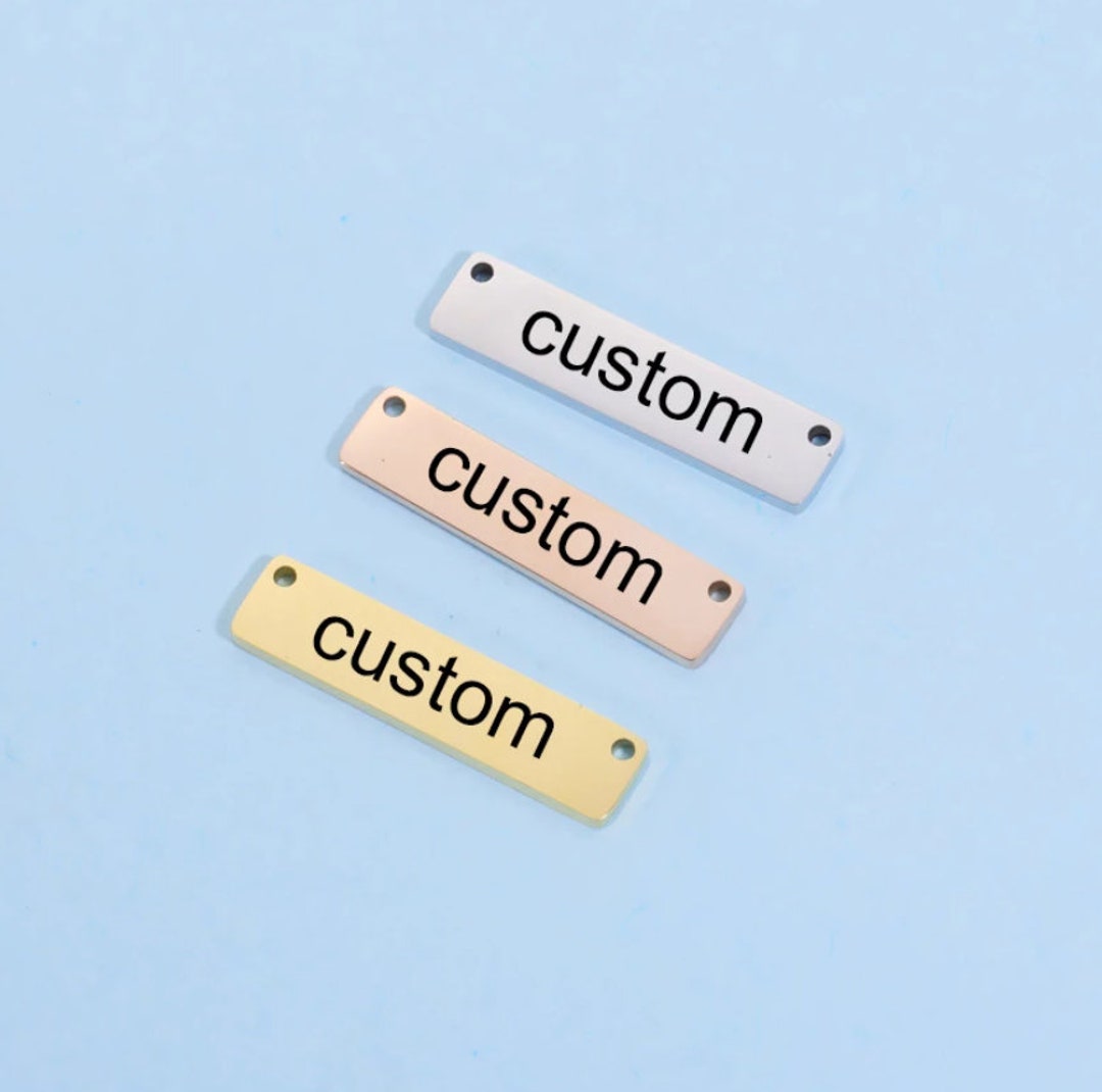 20 Personalized Laser Engraved Tag With Logo , Custom Clothing Metal ...